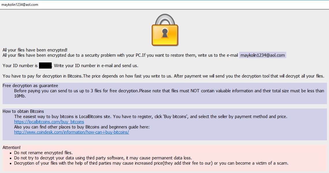 The Week in Ransomware - May 5th 2017 - Wallet, GlobeImposter, and Cerber